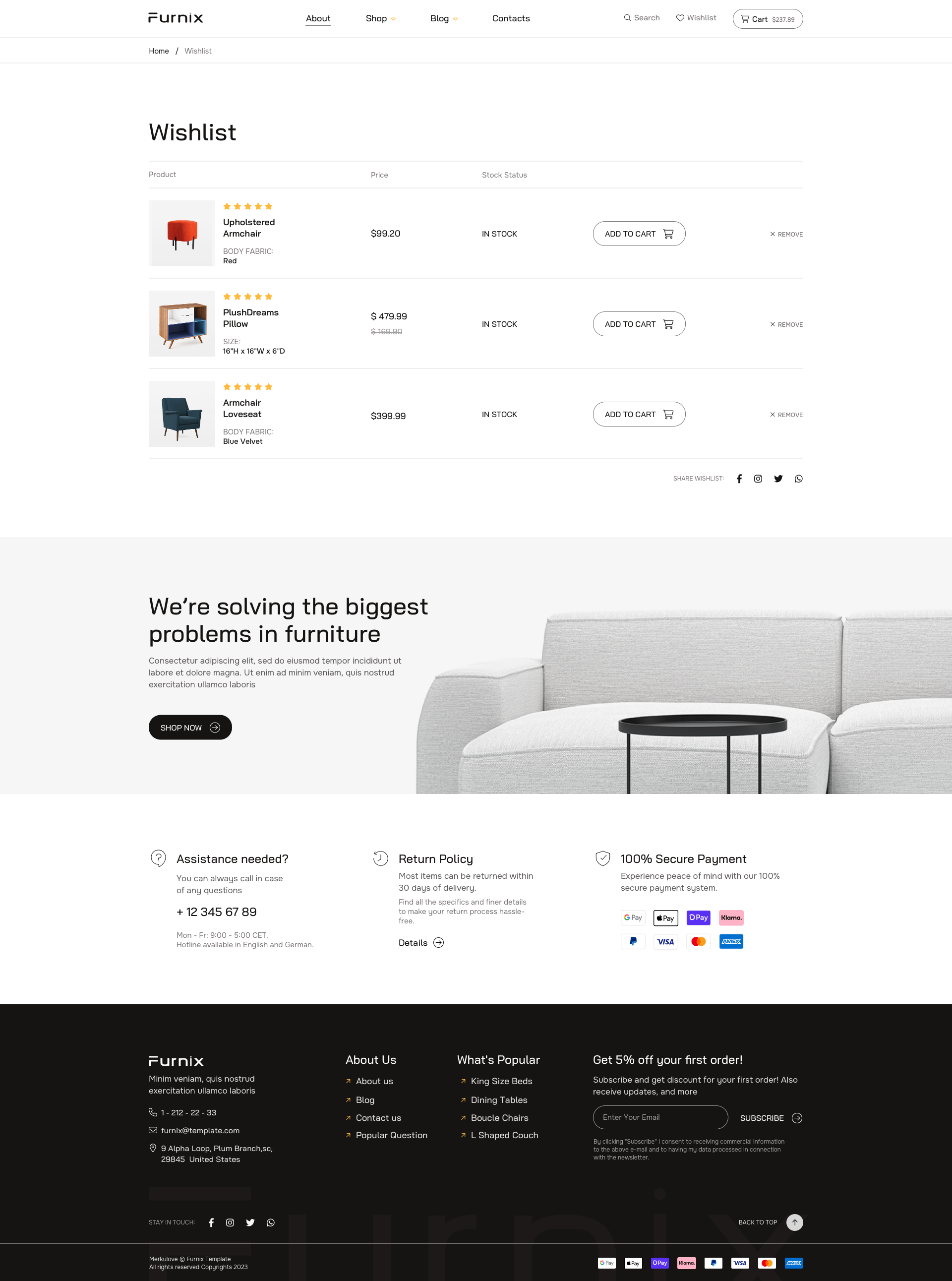 Furnix – Furniture Store Template for Figma by merkulove | ThemeForest
