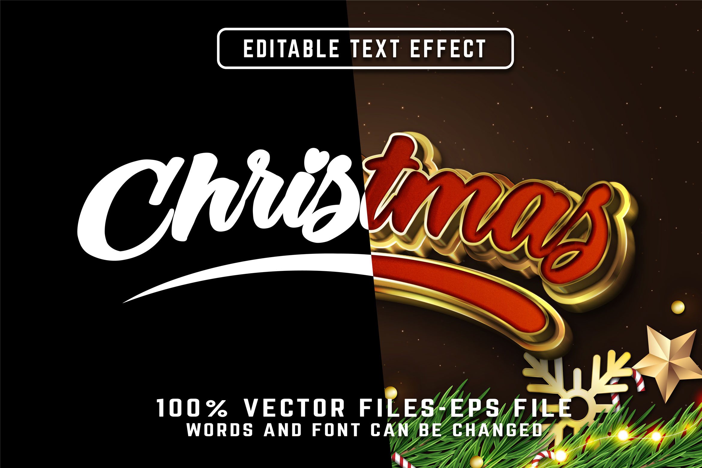 Christmas Editable Eps Text Effect, Add-ons | GraphicRiver