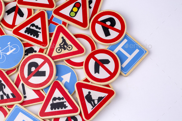 Different colored traffic signs isolated Stock Photo by esindeniz ...