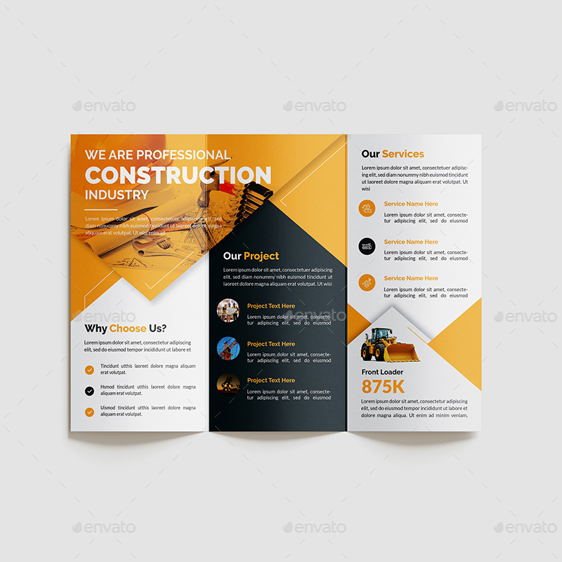 Construction Trifold Brochure, Print Templates | GraphicRiver