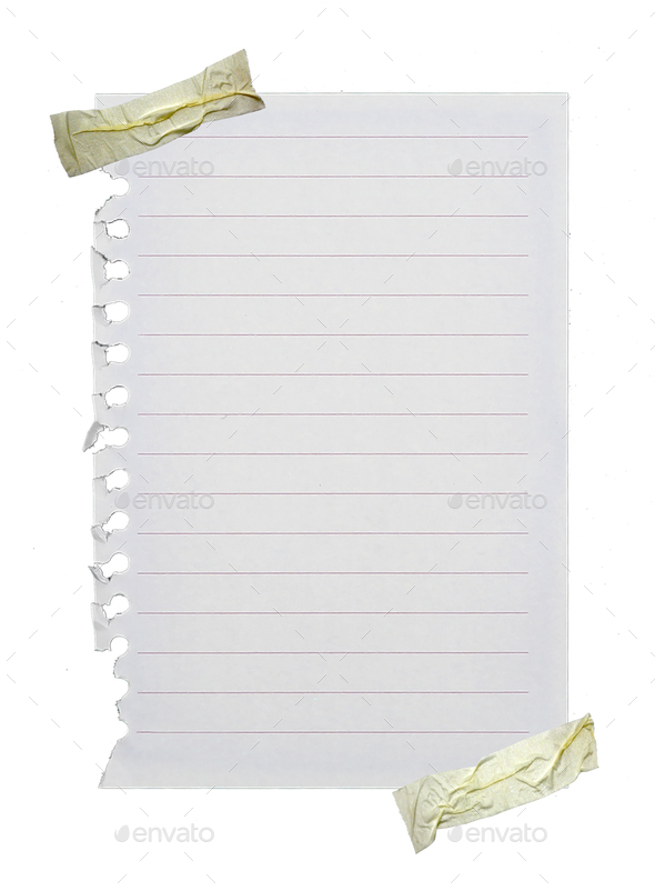 striped notebook paper isolated on white background Stock Photo by ...