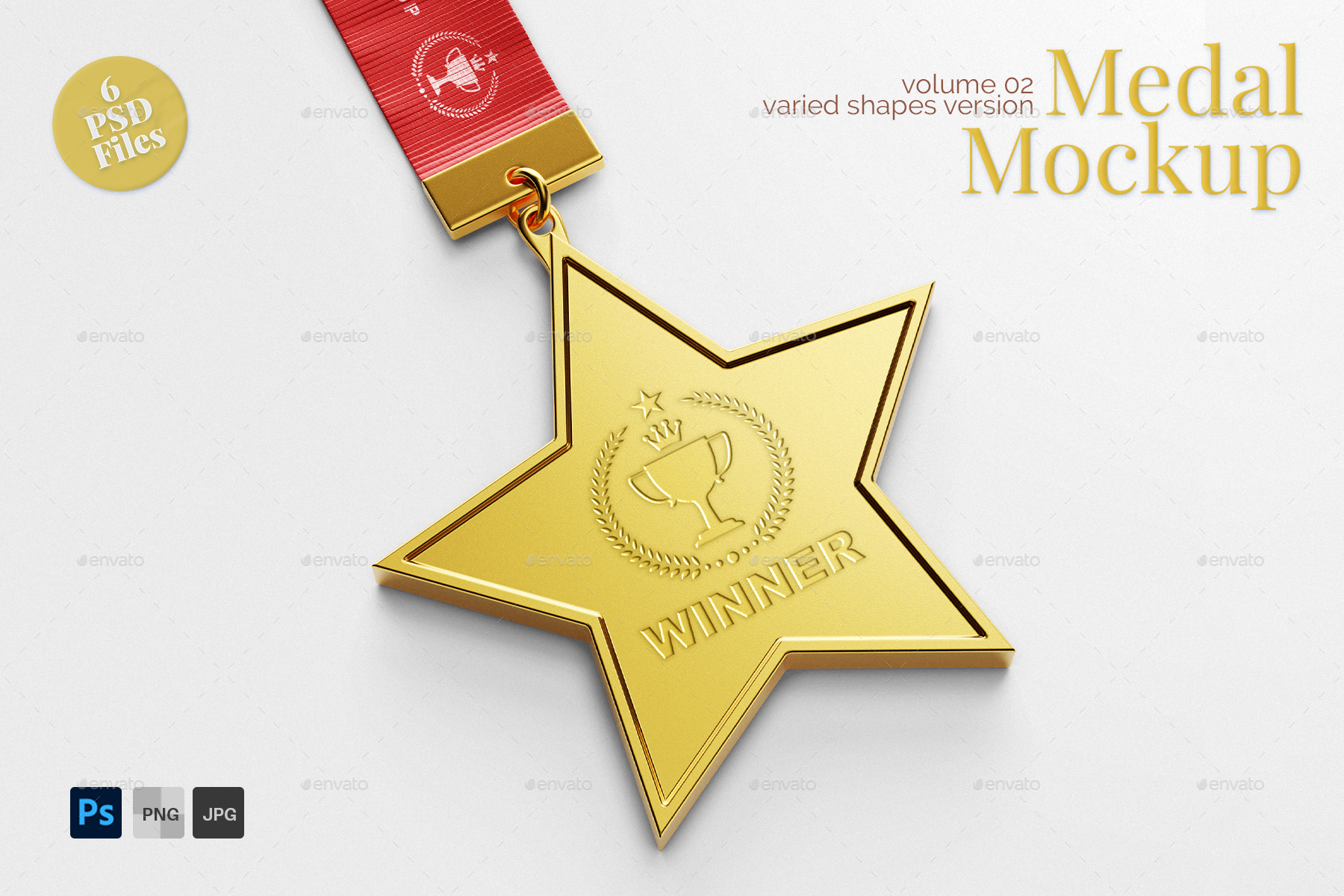 Medal Mockup Pack Various Shapes Version - 6 PSD, Graphics | GraphicRiver