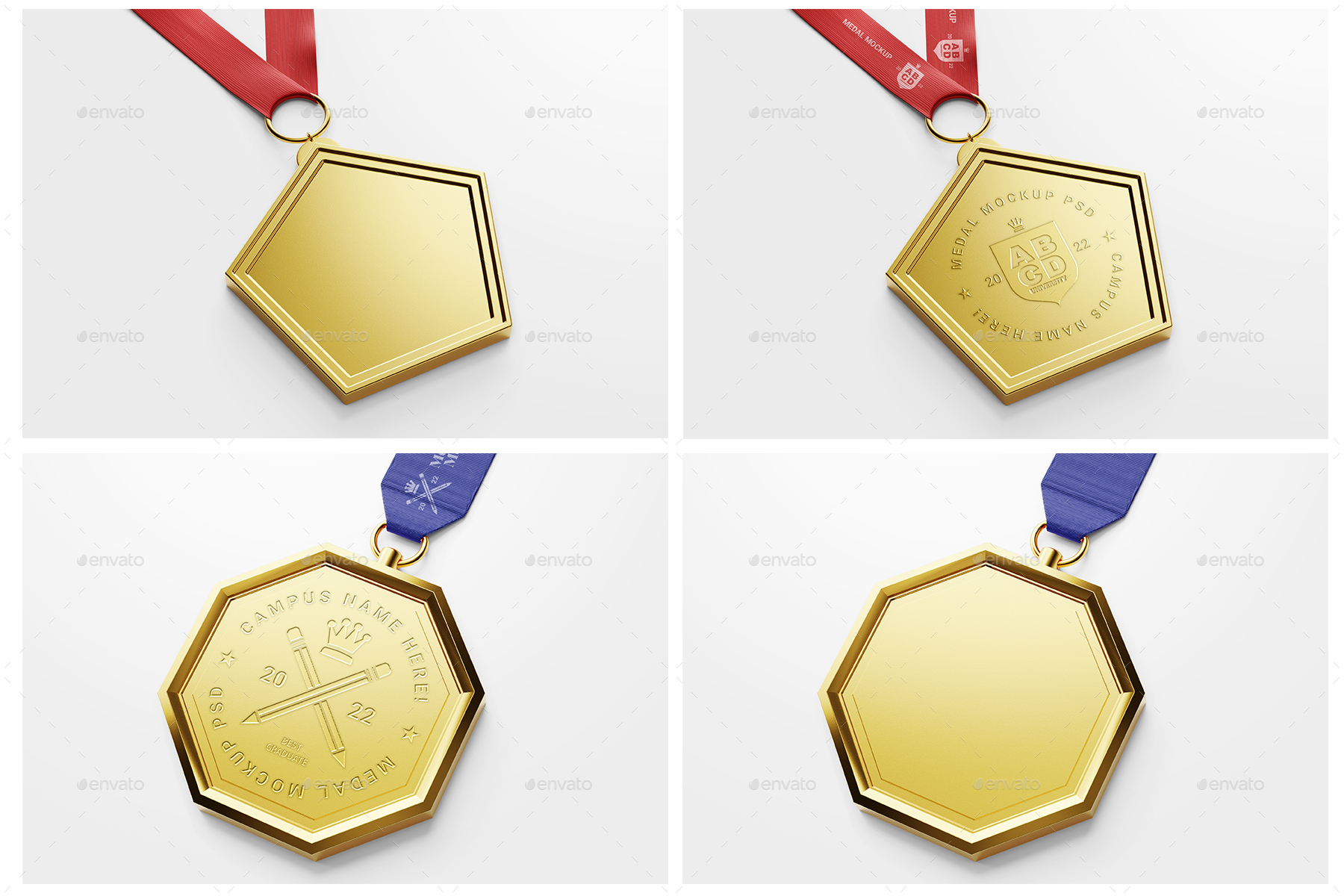 Medal Mockup Pack Various Shapes Version - 6 PSD, Graphics | GraphicRiver