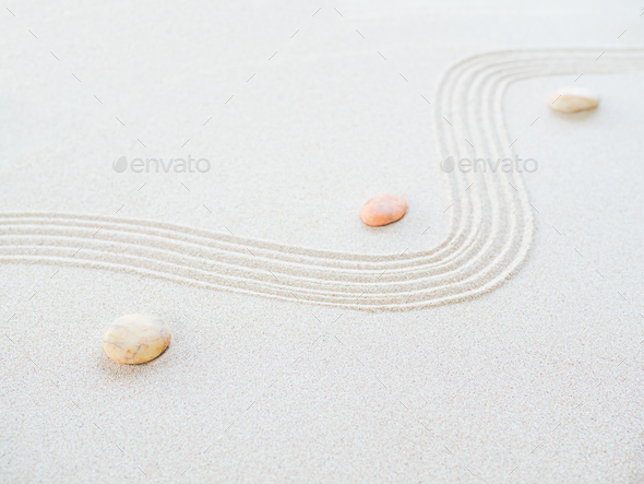 Zen Pattern Background Sand Garden japanese Stone Pebble Abstract Stock ...
