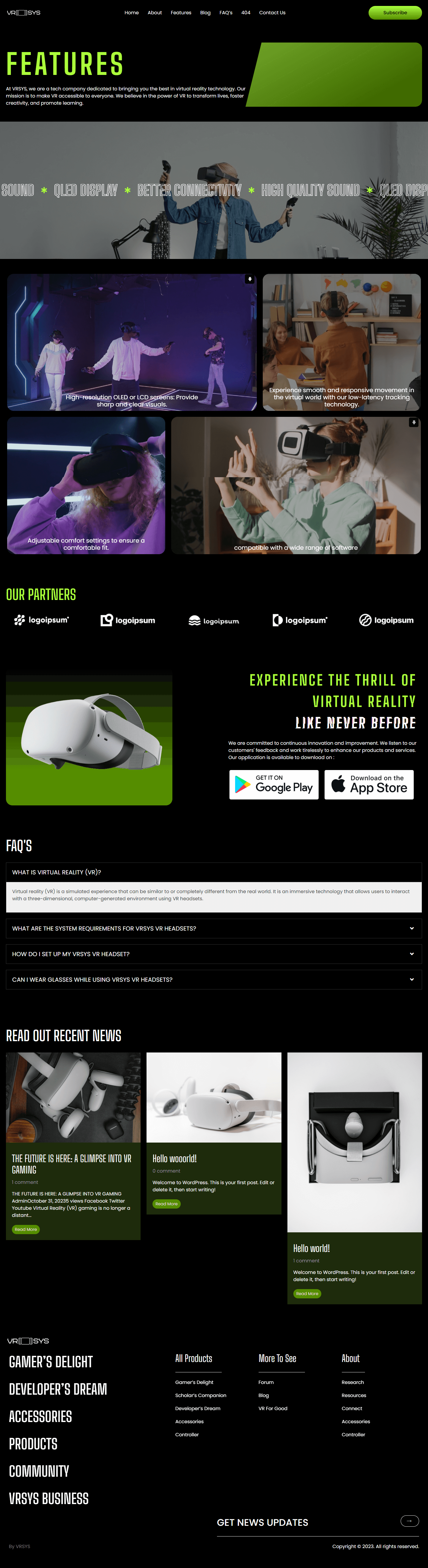 VRSYS - Virtual Reality Product & Services Elementor Template Kit by ...