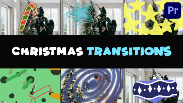 Christmas Cartoon Transitions | Premiere Pro, Premiere Pro Templates