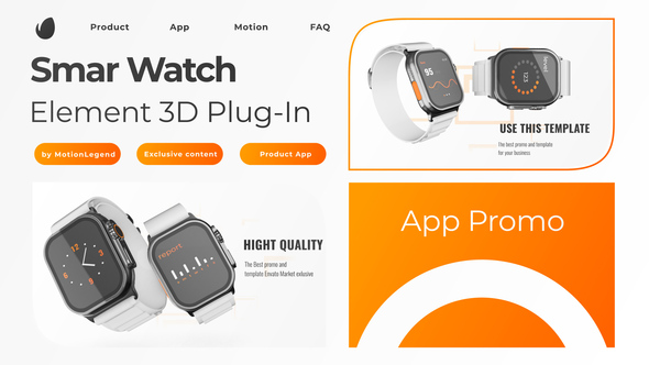Smart Watch 3D Device Element 3D, After Effects Project Files | VideoHive