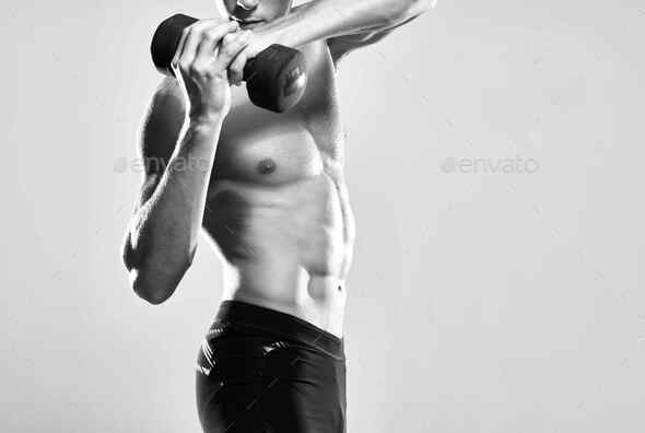 man with a pumped up torso exercise muscle workout posing Stock Photo ...