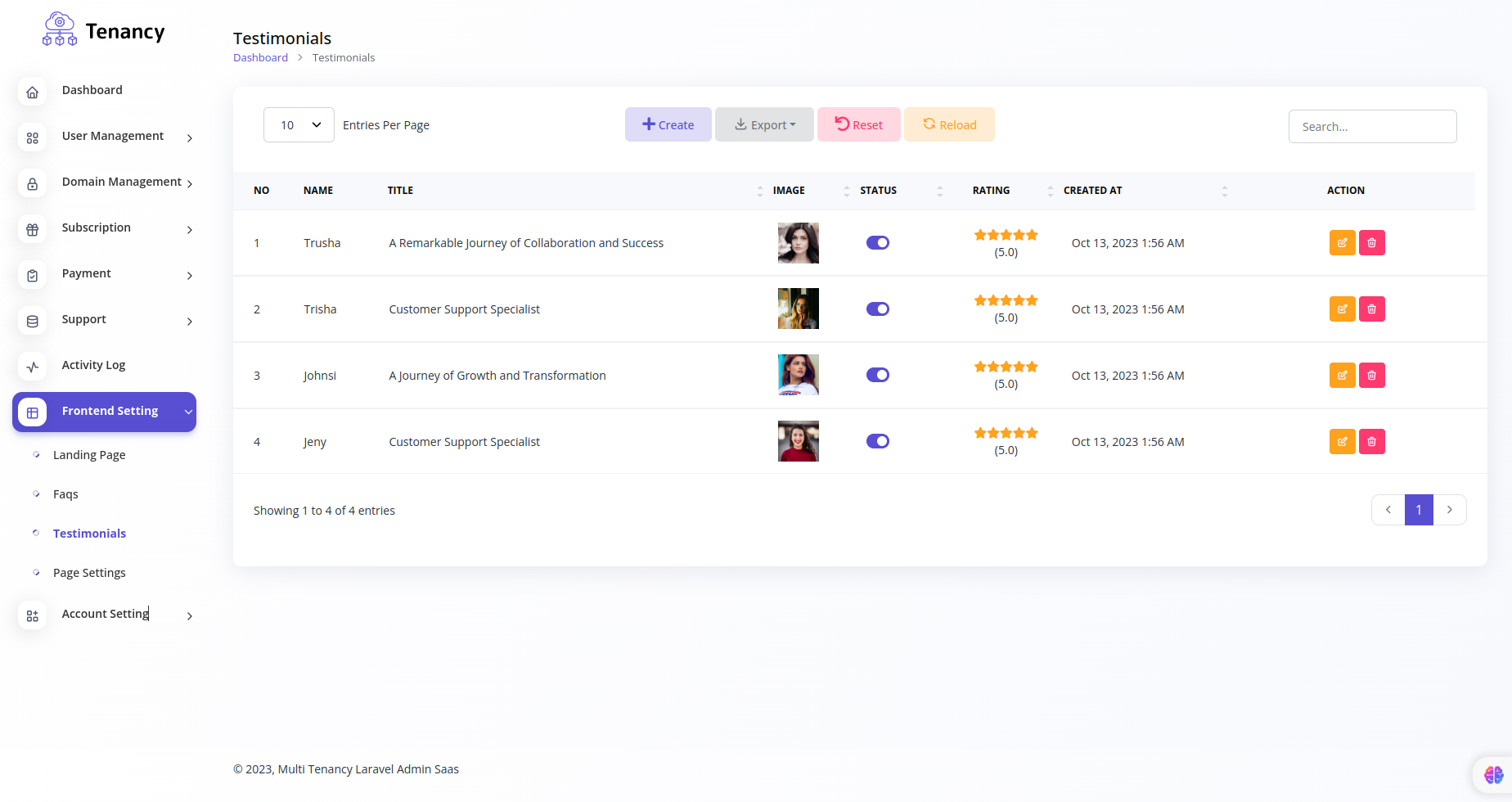 Tenancy - Domains, Database, Users, Role, Permissions & Settings by ...