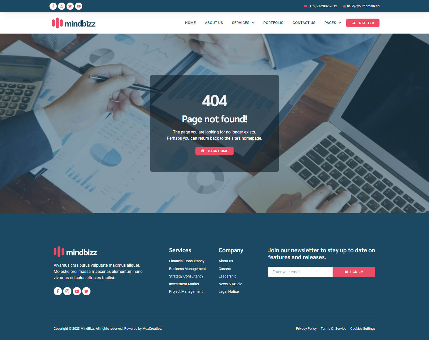 MindBizz - Business Consulting Elementor Pro Template Kit by moxcreative