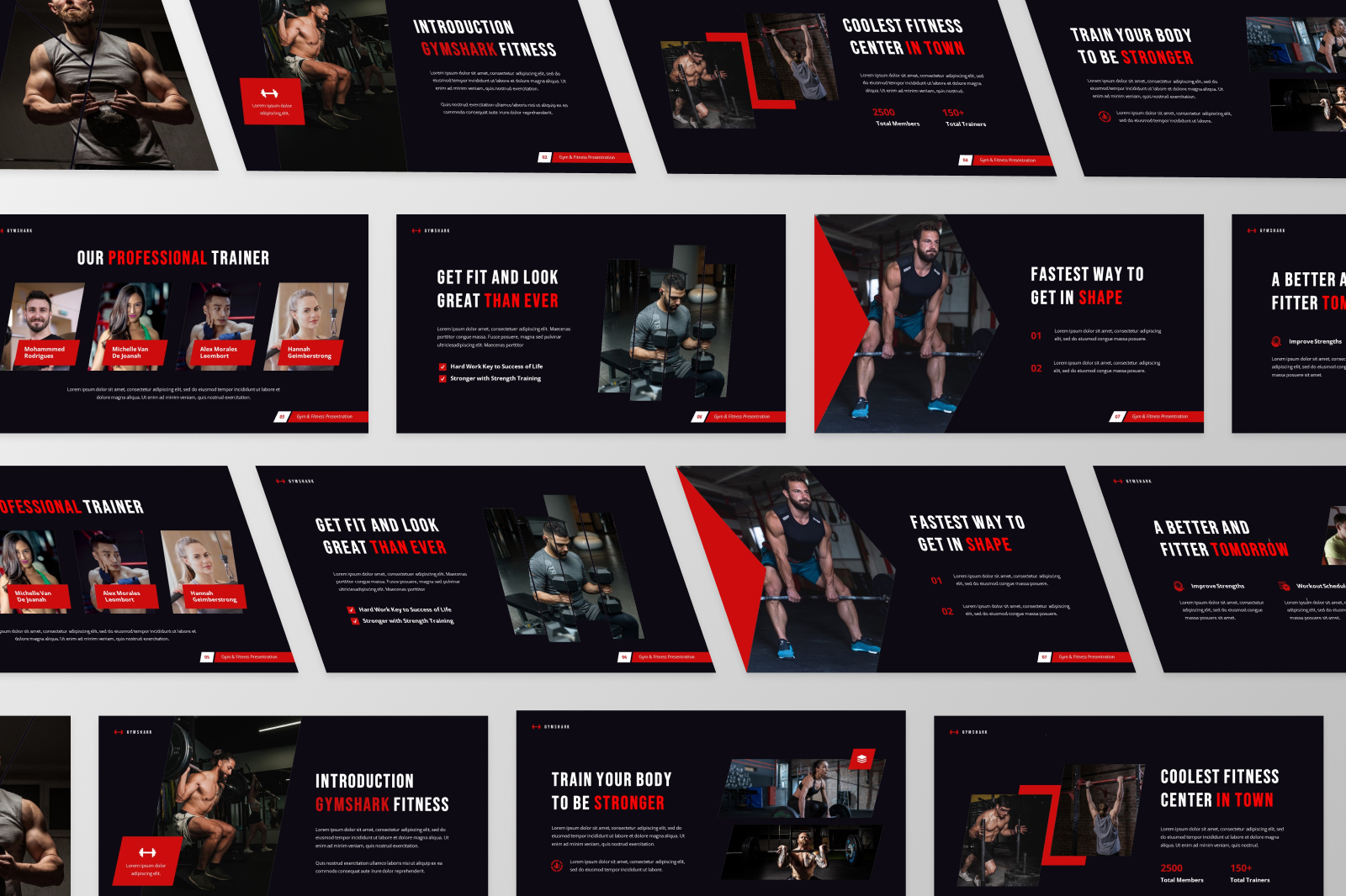 Gymshark - Gym & Fitness Google Slide Template, Presentation Templates