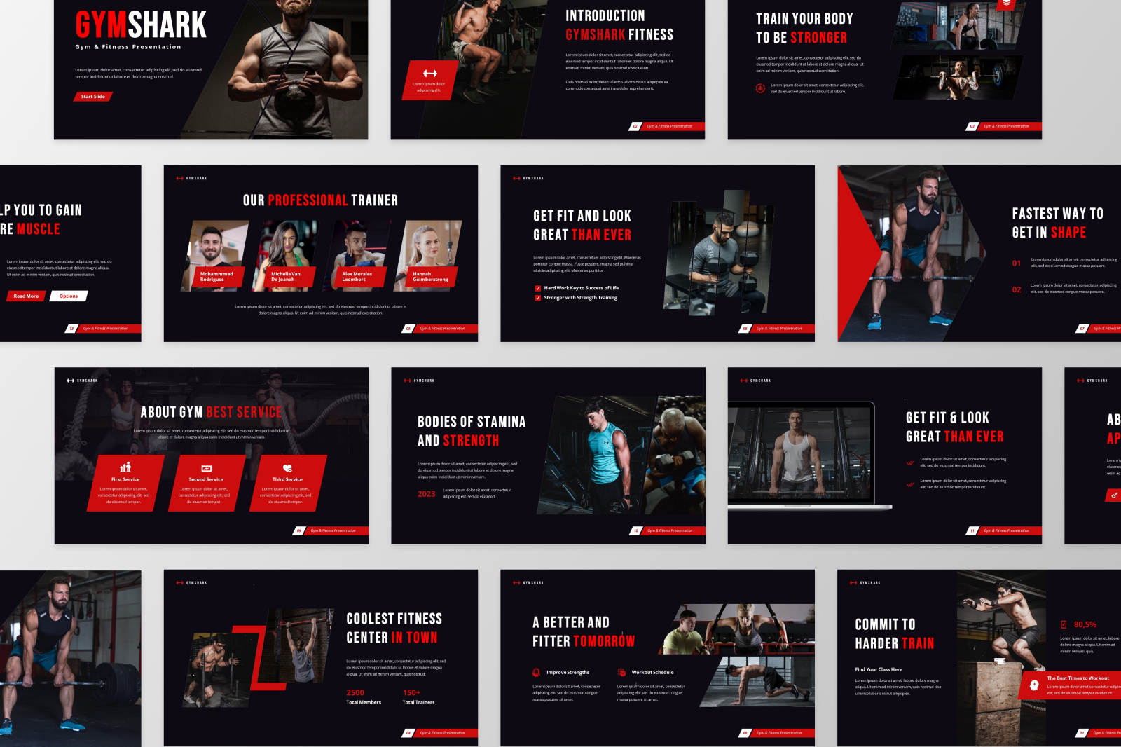 Gymshark - Gym & Fitness PowerPoint Template, Presentation Templates