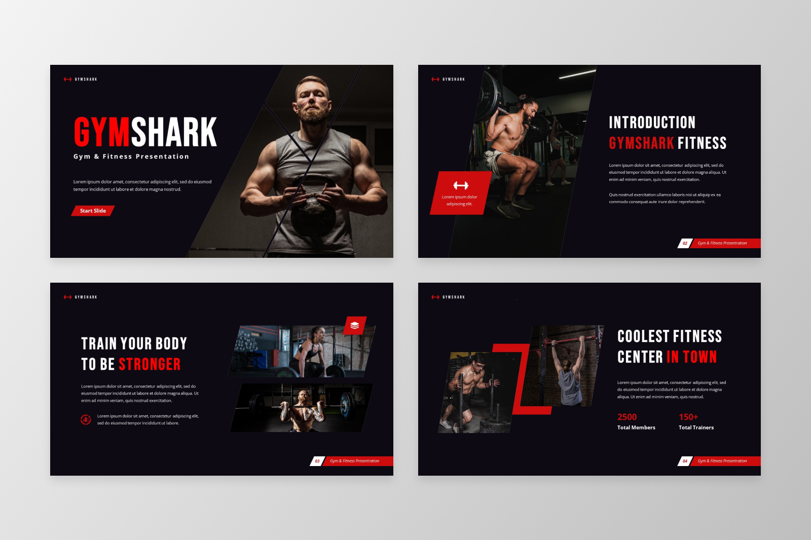 Gymshark - Gym & Fitness PowerPoint Template, Presentation Templates