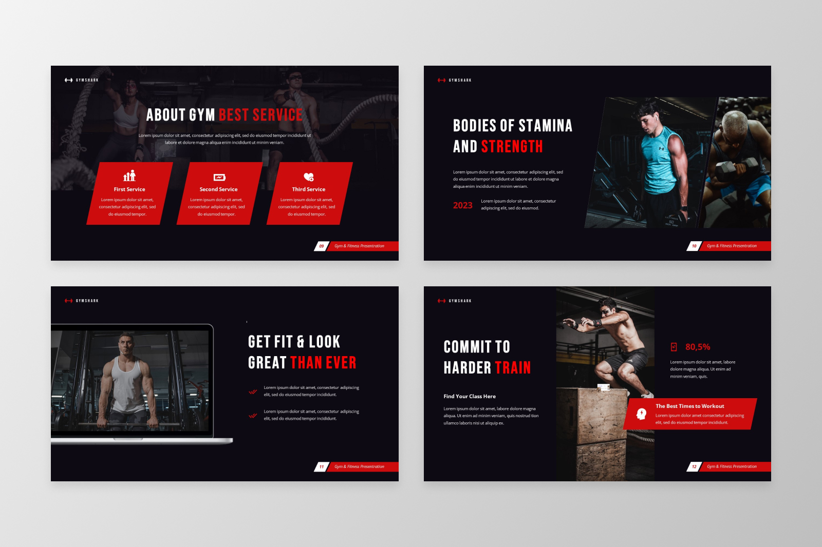 Gymshark - Gym & Fitness PowerPoint Template, Presentation Templates