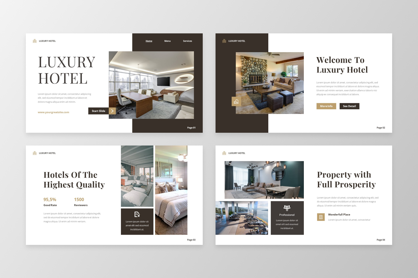 Luxury Hotel Google Slide Template, Presentation Templates | GraphicRiver