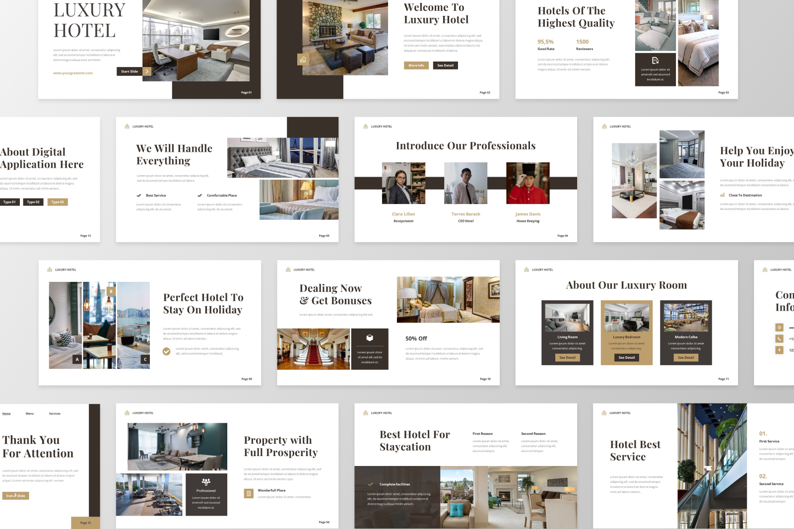Luxury Hotel PowerPoint Template, Presentation Templates | GraphicRiver