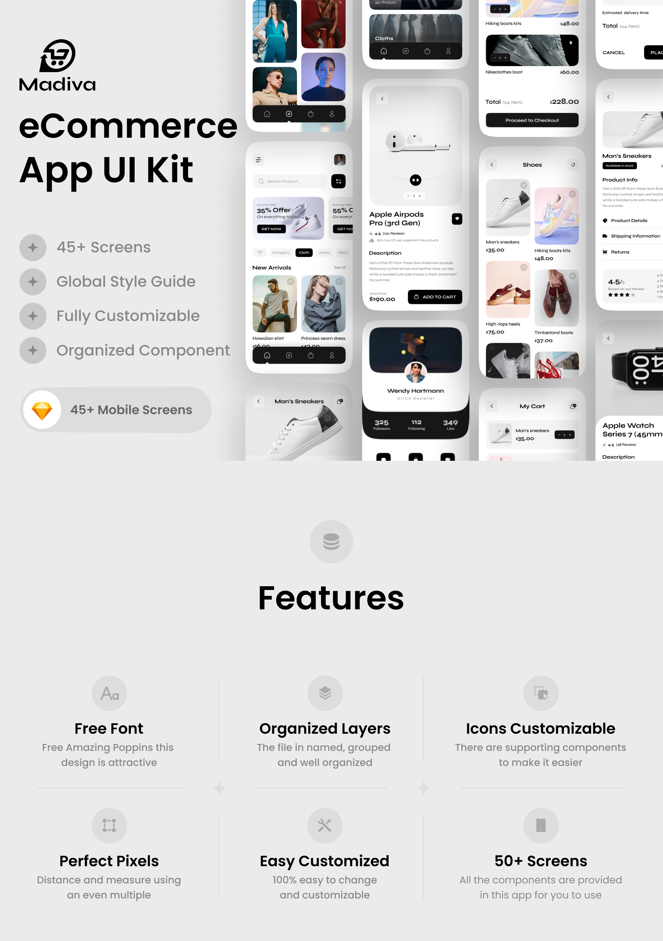 Madiva - eCommerce App UI Kit by pixleslab | ThemeForest