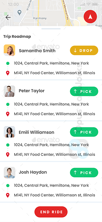 2 App UI Kit| Carpooling App UI Kit| Bike Pooling App UI Kit| Ride Car ...