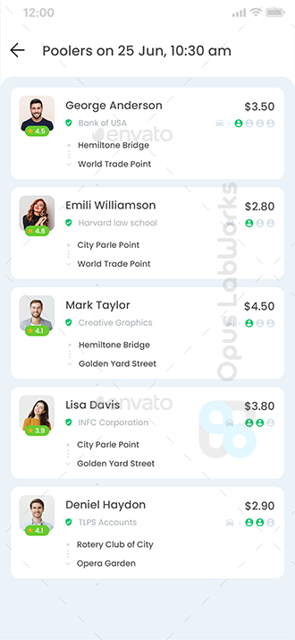 2 App UI Kit| Carpooling App UI Kit| Bike Pooling App UI Kit| Ride Car ...