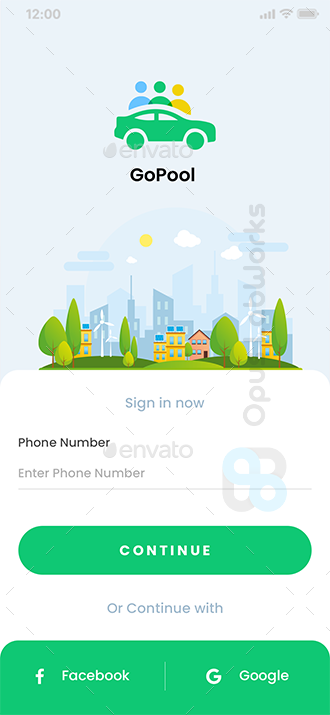 2 App UI Kit| Carpooling App UI Kit| Bike Pooling App UI Kit| Ride Car ...