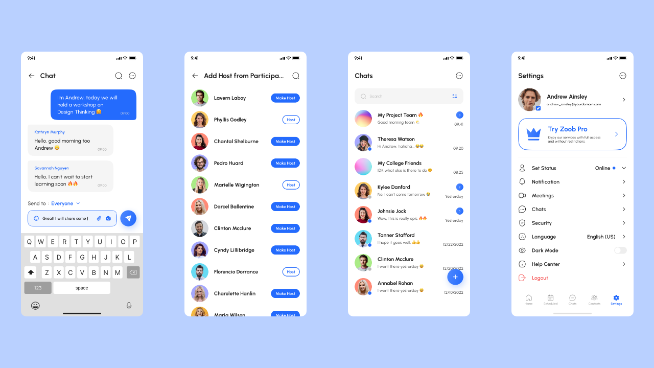 Zoob App - Online Zoom | Google Meet Clone Meeting Flutter App | Android | iOS Mobile App ...