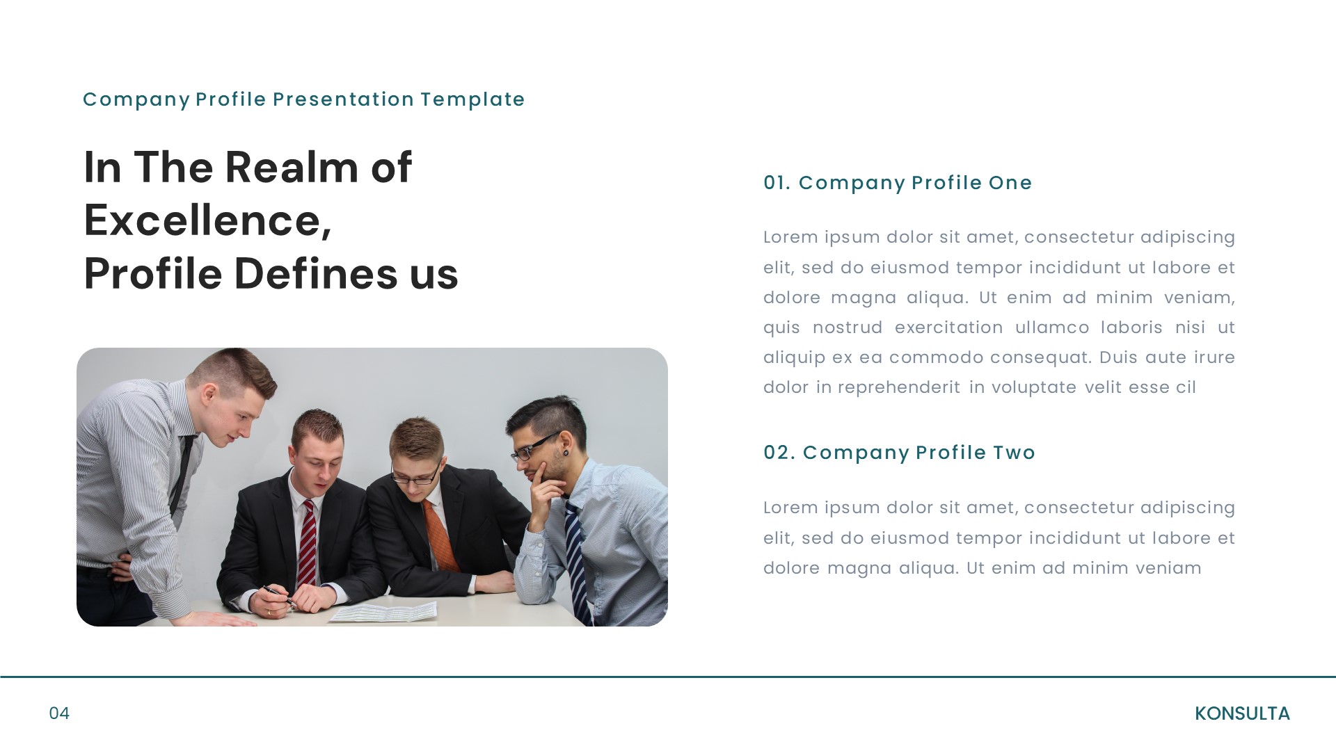 Konsulta – Company Profile PowerPoint Template, Presentation Templates