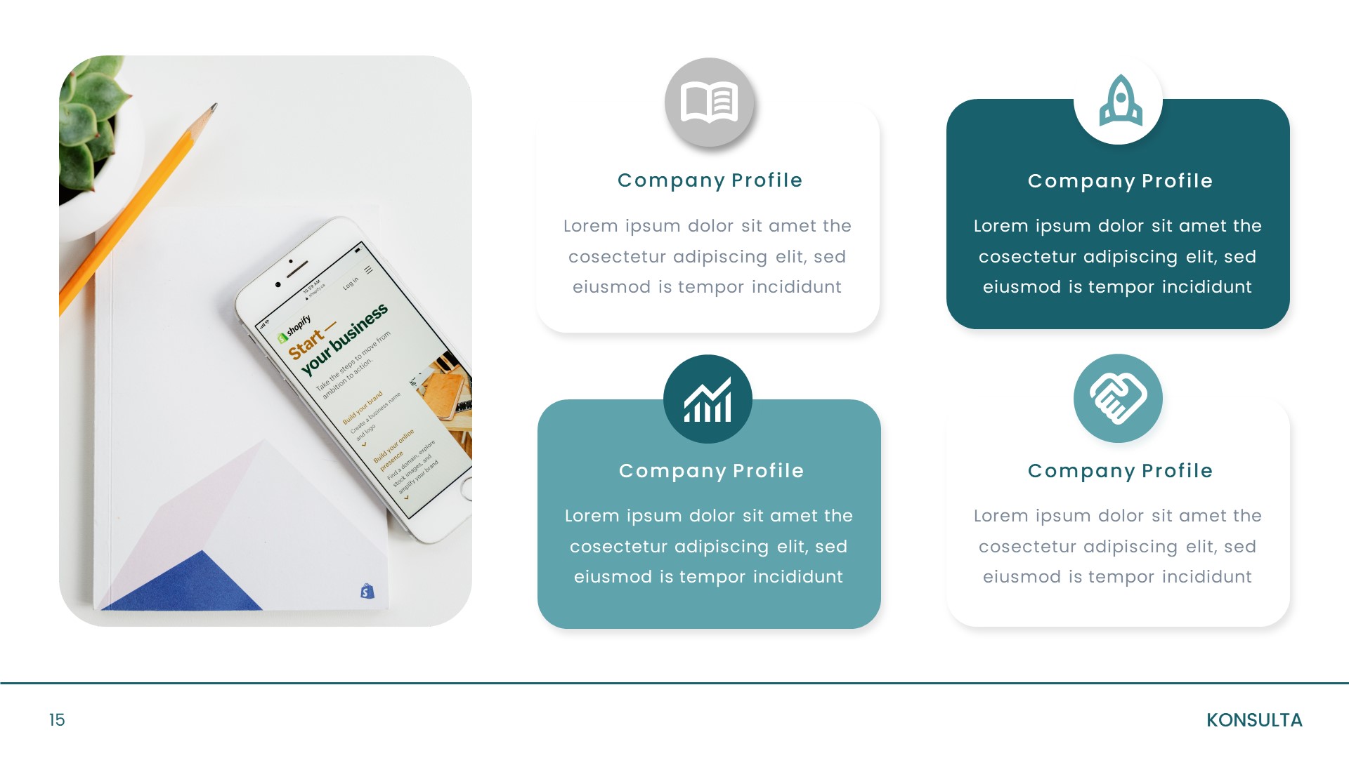 Konsulta – Company Profile PowerPoint Template, Presentation Templates