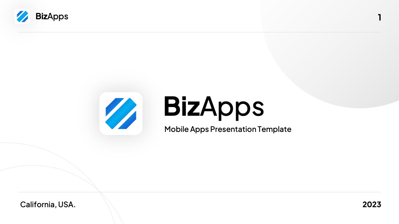 BizApps - Mobile Apps & SAAS Google Slides Template, Presentation Templates