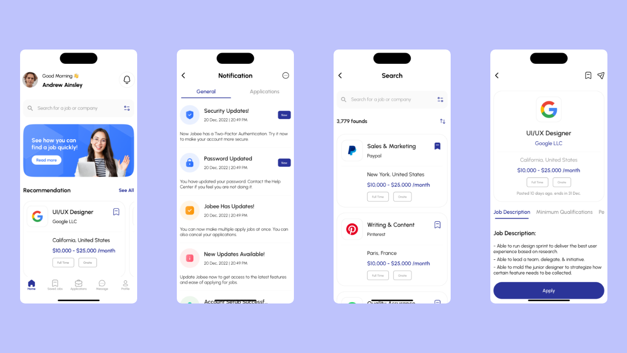 Occupation App - Job Finding App | Recruitment Portal Job Flutter App ...