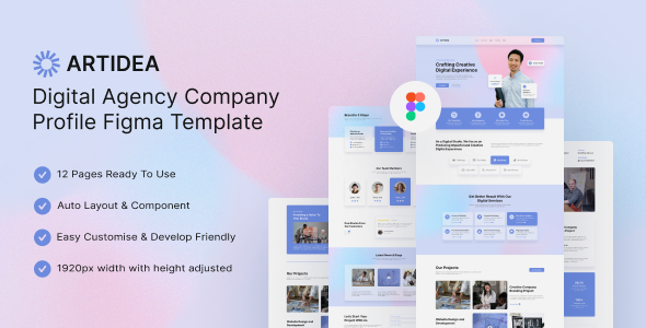 Artidea - Digital Agency Company Profile Figma Template by gridsnap