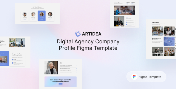 Artidea - Digital Agency Company Profile Figma Template by gridsnap
