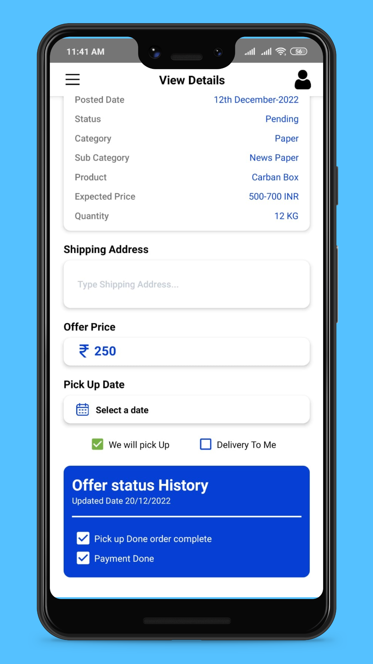 Waste collector react native app template by k29solutions | CodeCanyon