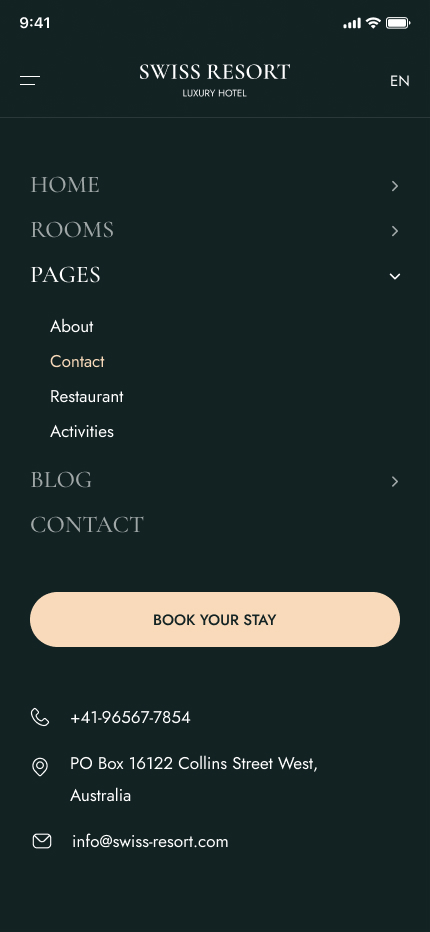 Swiss Resort - Hotel & Resort Booking Figma Template by CreativeLayers