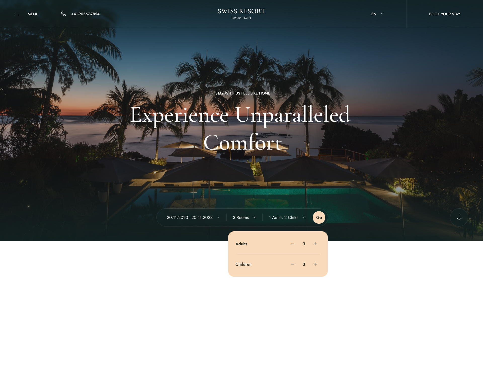 Swiss Resort - Hotel & Resort Booking Figma Template by CreativeLayers