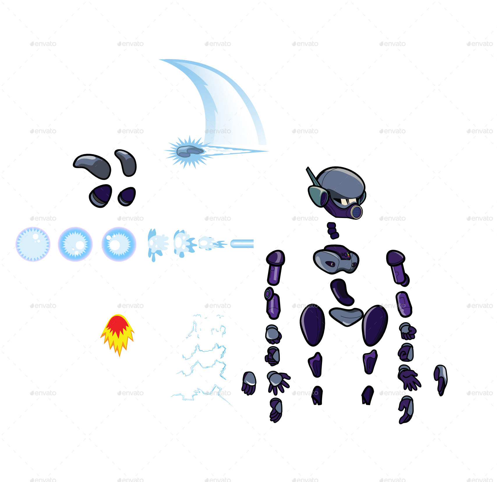 Robot Platformer Sprites Sheets, Game Assets | GraphicRiver