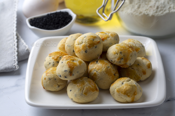 Handmade cookies made with black cumin are from Turkish cuisine ...