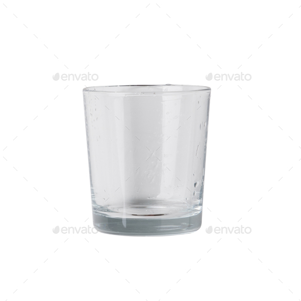 Front view of empty glass isolated on white background. Real ...