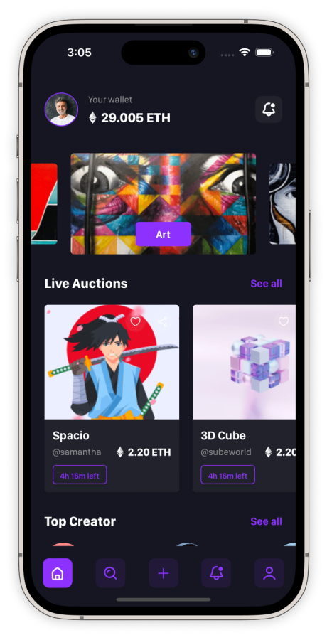 NFT Marketplace App | NFT Buying Selling Android + iOS App Template | Ionic | NFTMarketPlace by ...