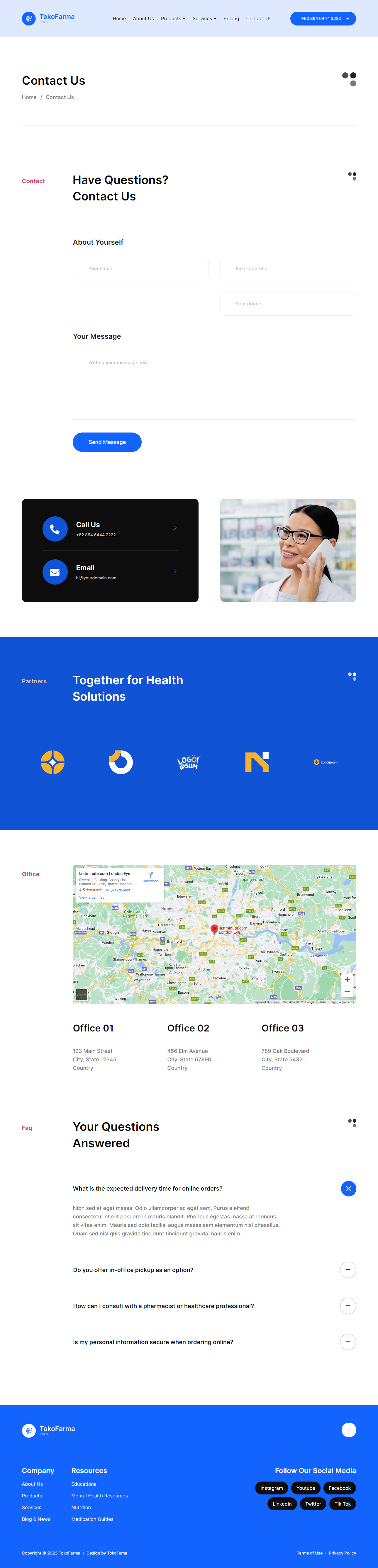 TokoFarma - Ecommerce Medicinal Store Elementor Template Kit by Tokotema
