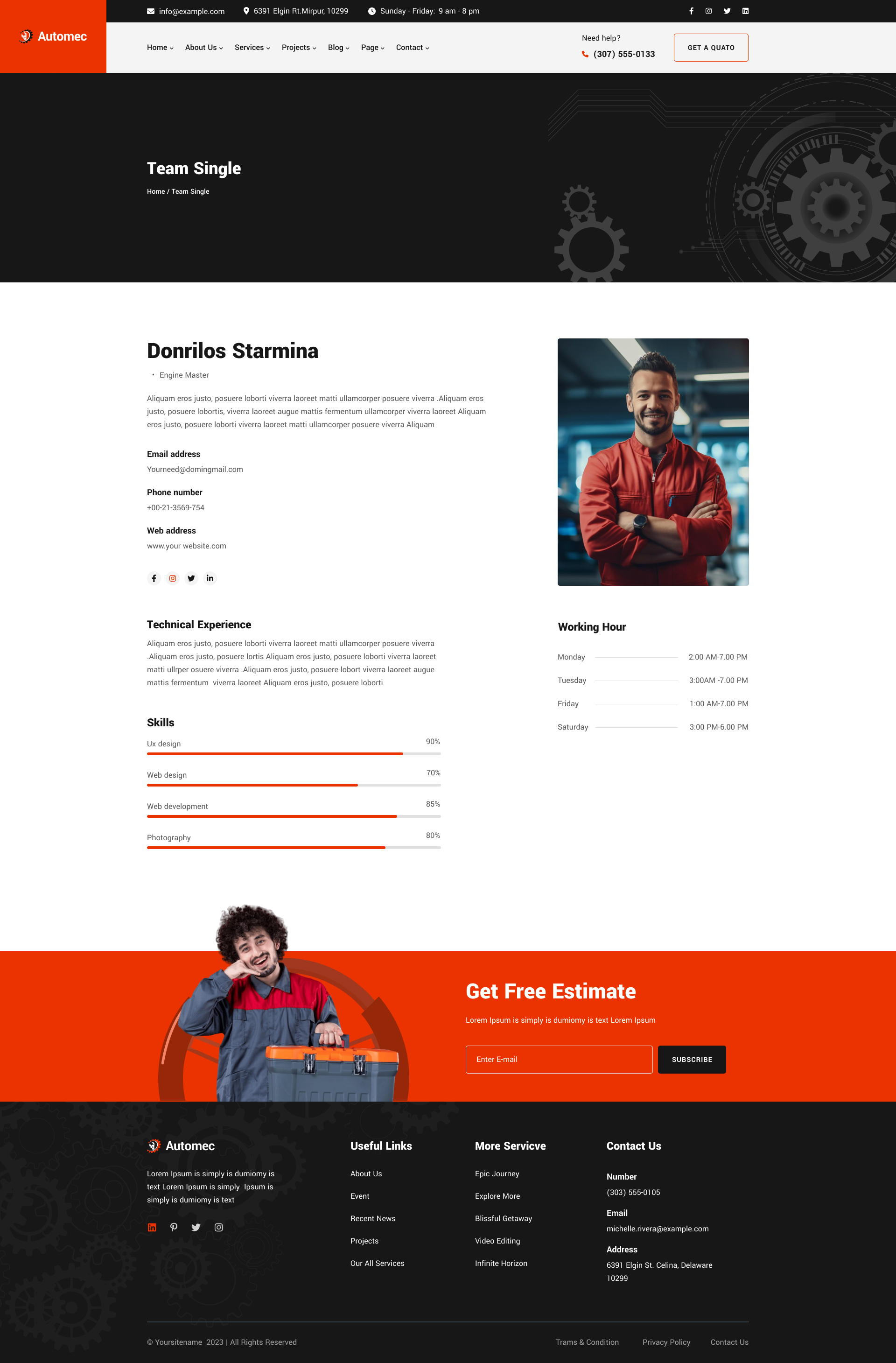 Automec - Car Service & Repair Figma Template by Mugli | ThemeForest