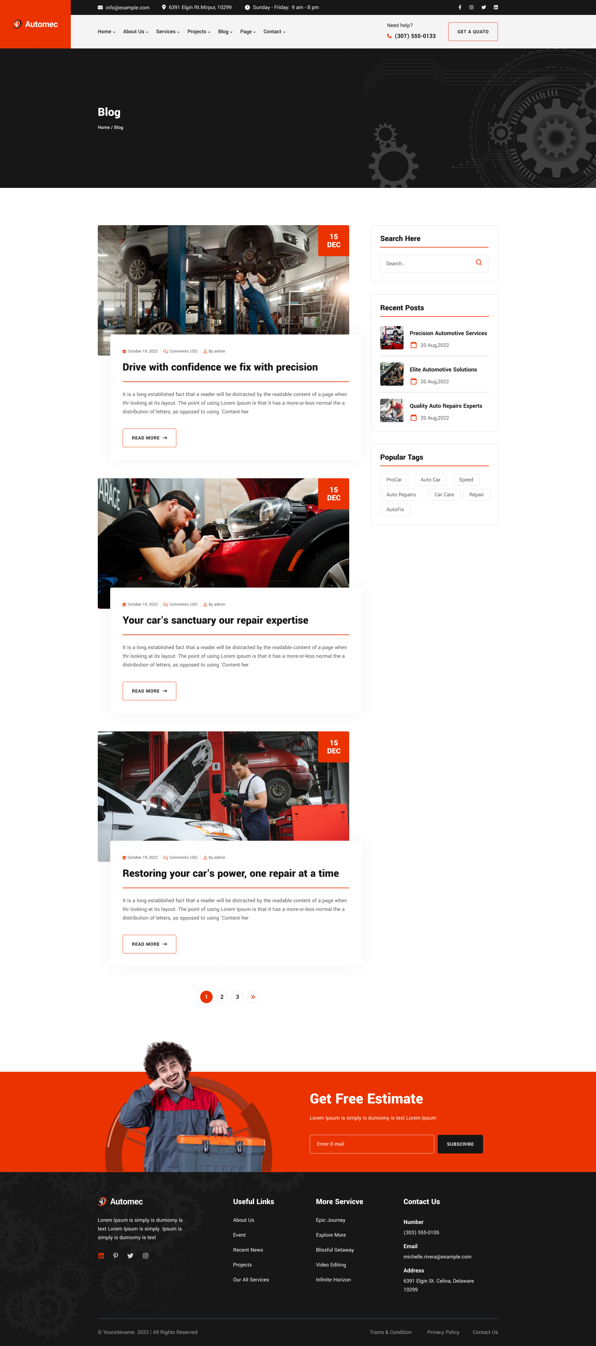 Automec - Car Service & Repair Figma Template by Mugli | ThemeForest