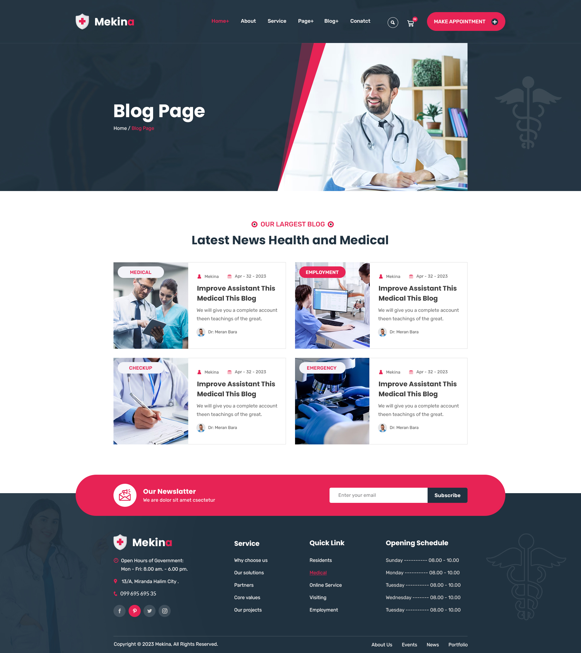 Mekina - Medical & Health PSD Template. by Deferen | ThemeForest