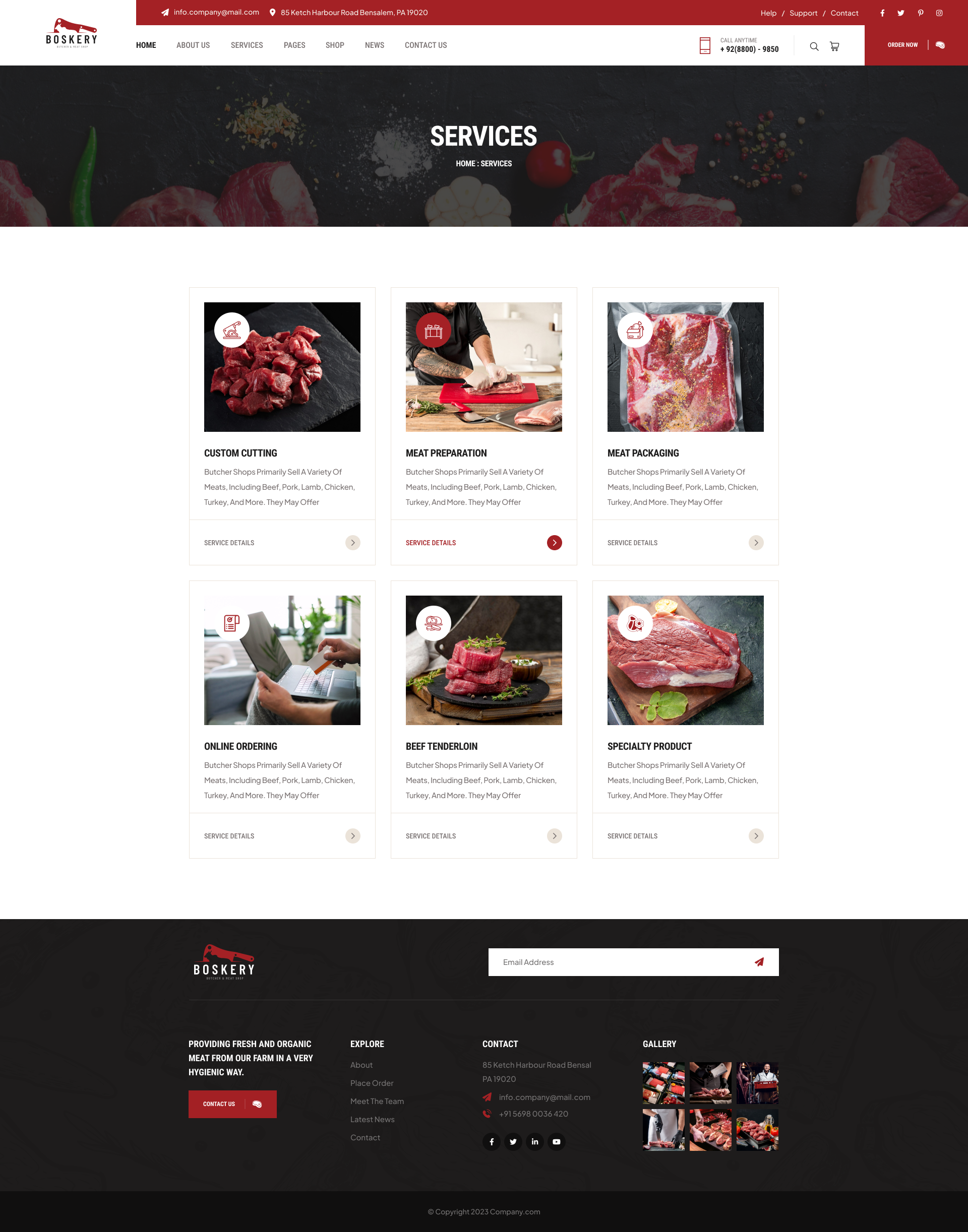 Boskery - Butcher & Meat Shop Figma Template by Pixydrops | ThemeForest