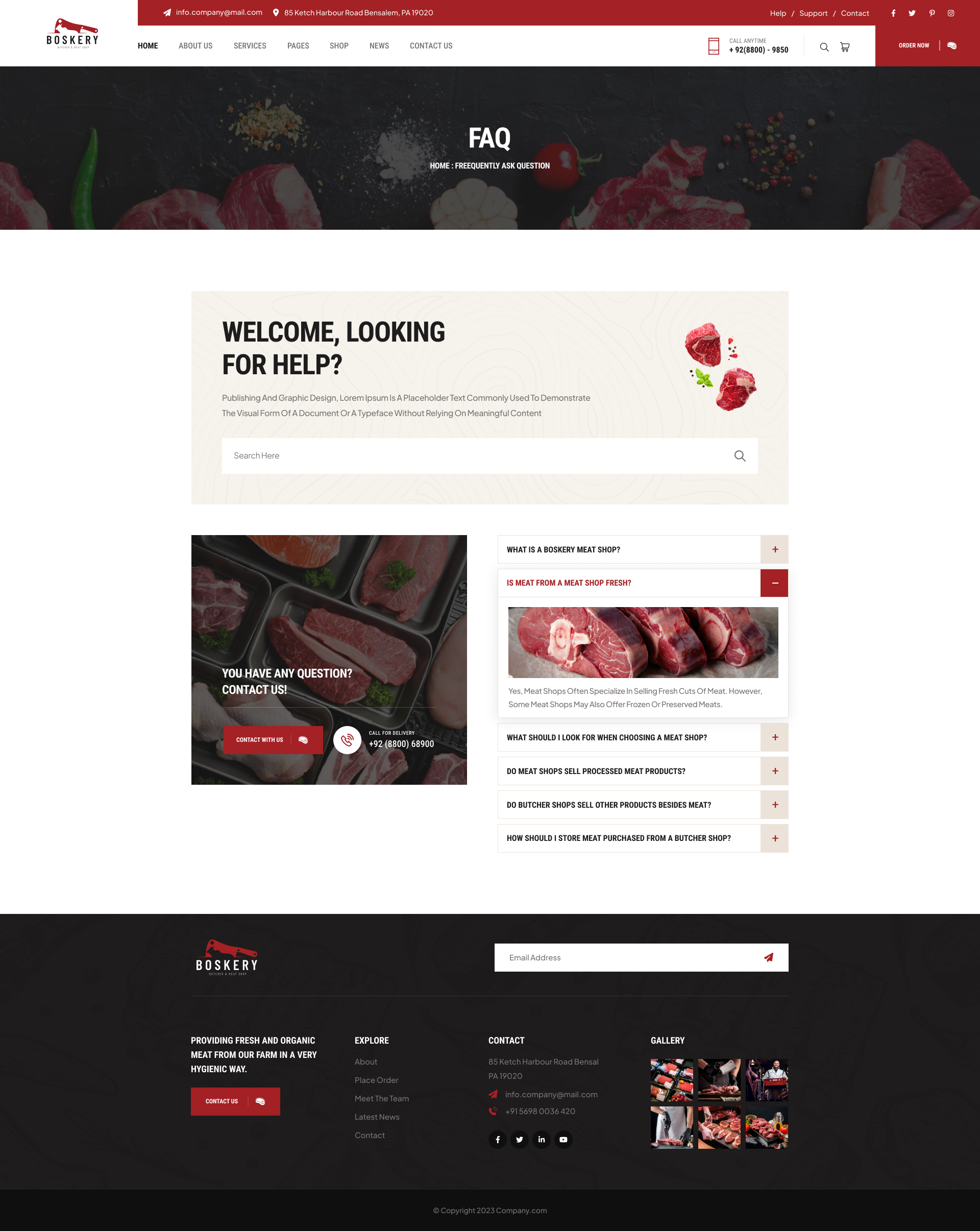 Boskery - Butcher & Meat Shop Figma Template by Pixydrops | ThemeForest