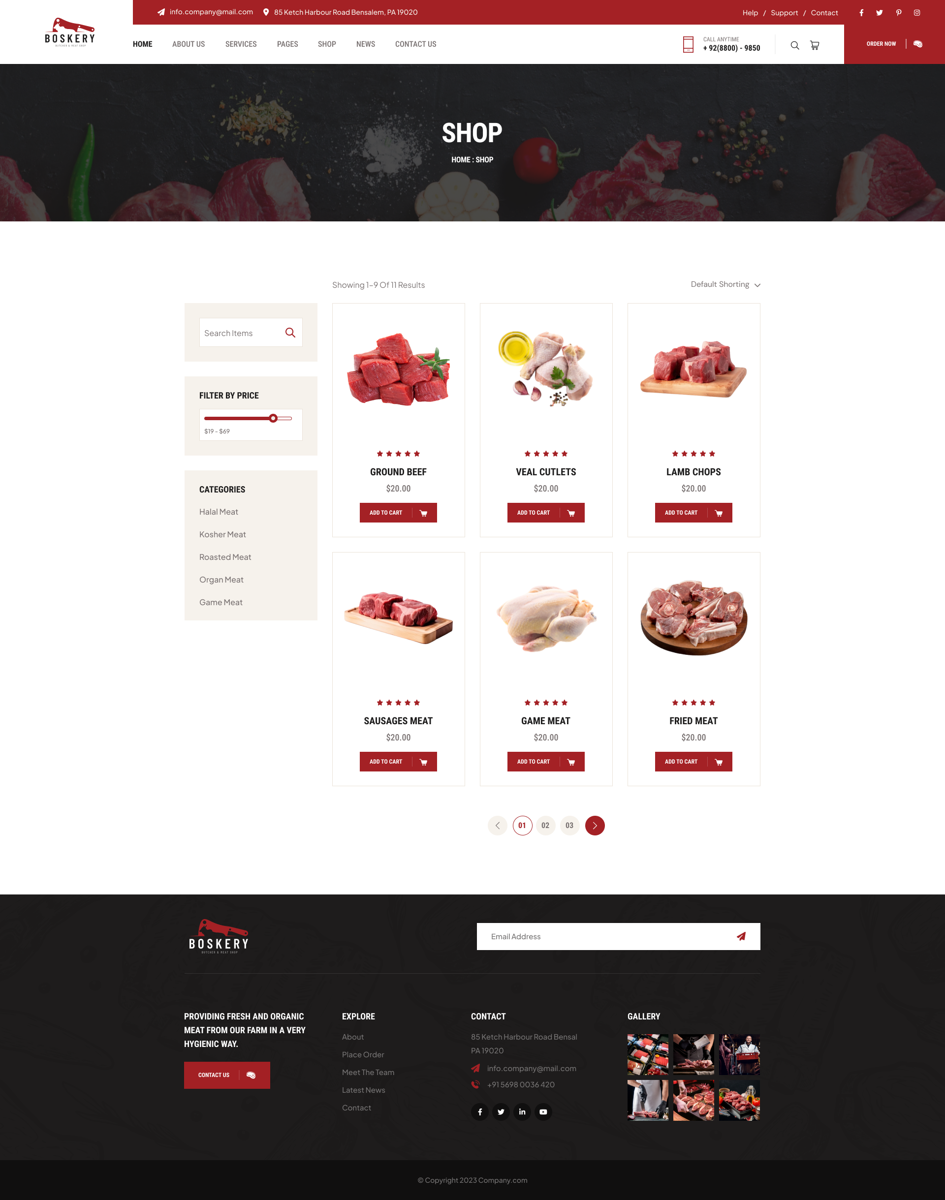 Boskery - Butcher & Meat Shop Figma Template by Pixydrops | ThemeForest