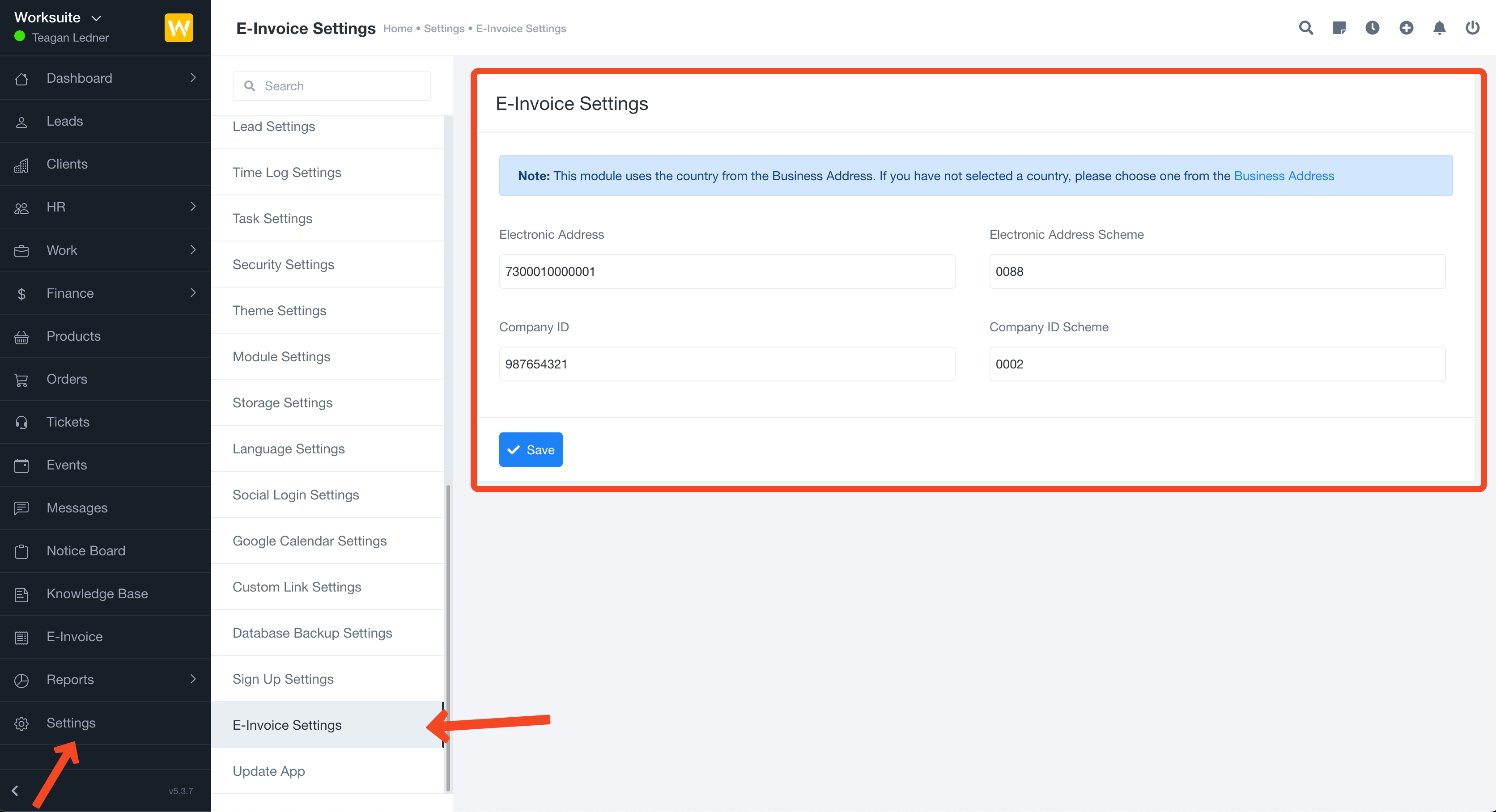 E-Invoicing Module for Worksuite SAAS by ajay138 | CodeCanyon
