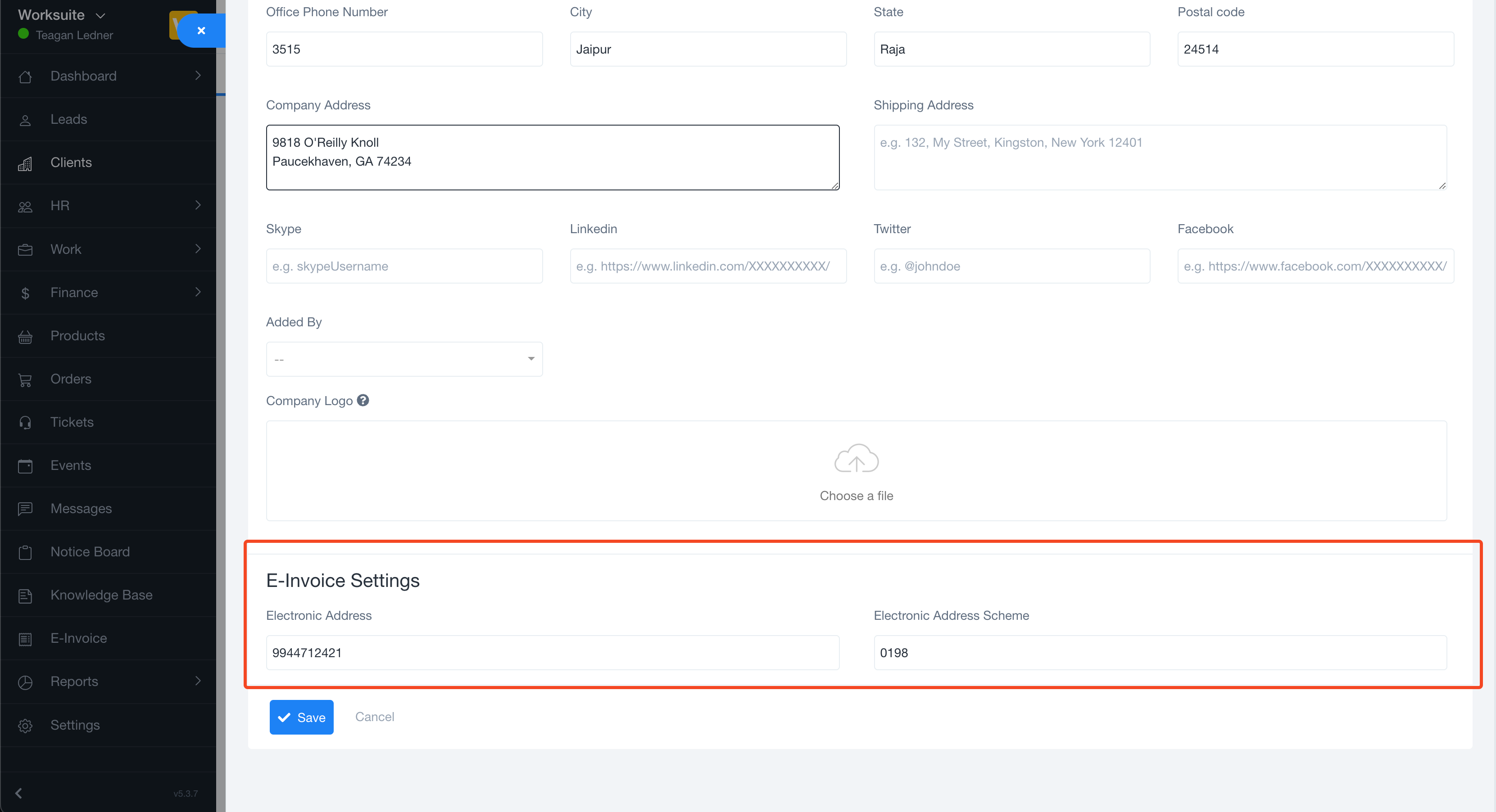 E-Invoicing Module for Worksuite SAAS by ajay138 | CodeCanyon