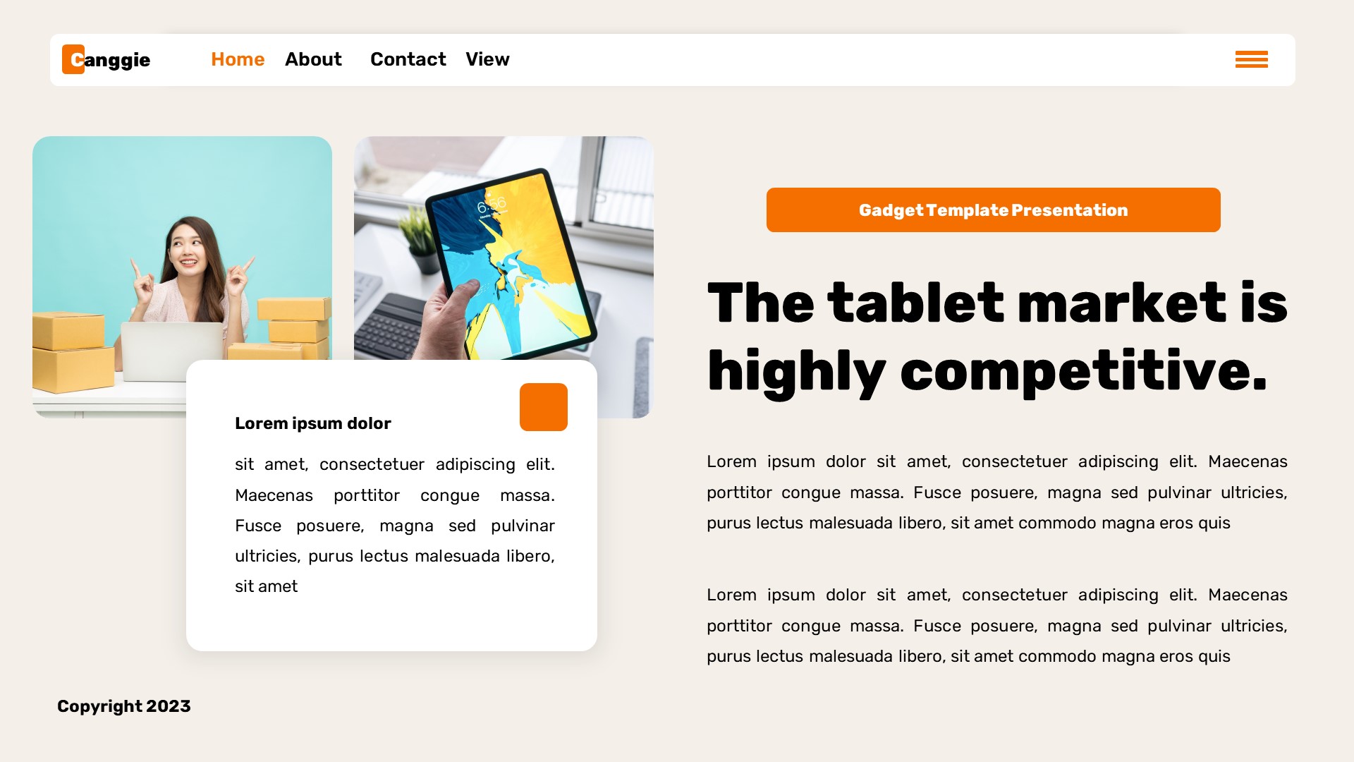 Canggie - Gadget Mobile App Powerpoint Template, Presentation Templates