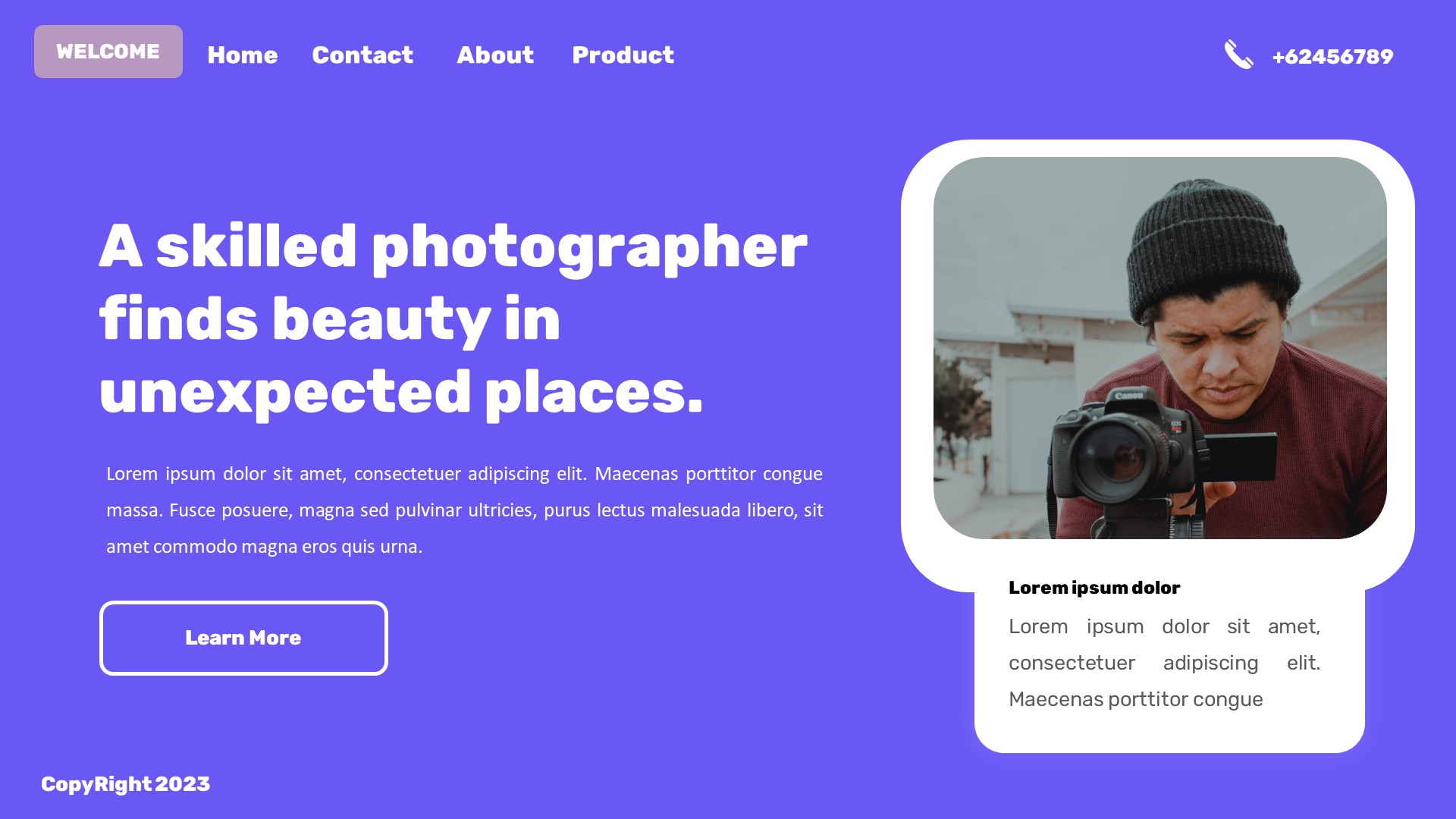 Jamano - Portfolio Photographer Photo Google Slides Template ...