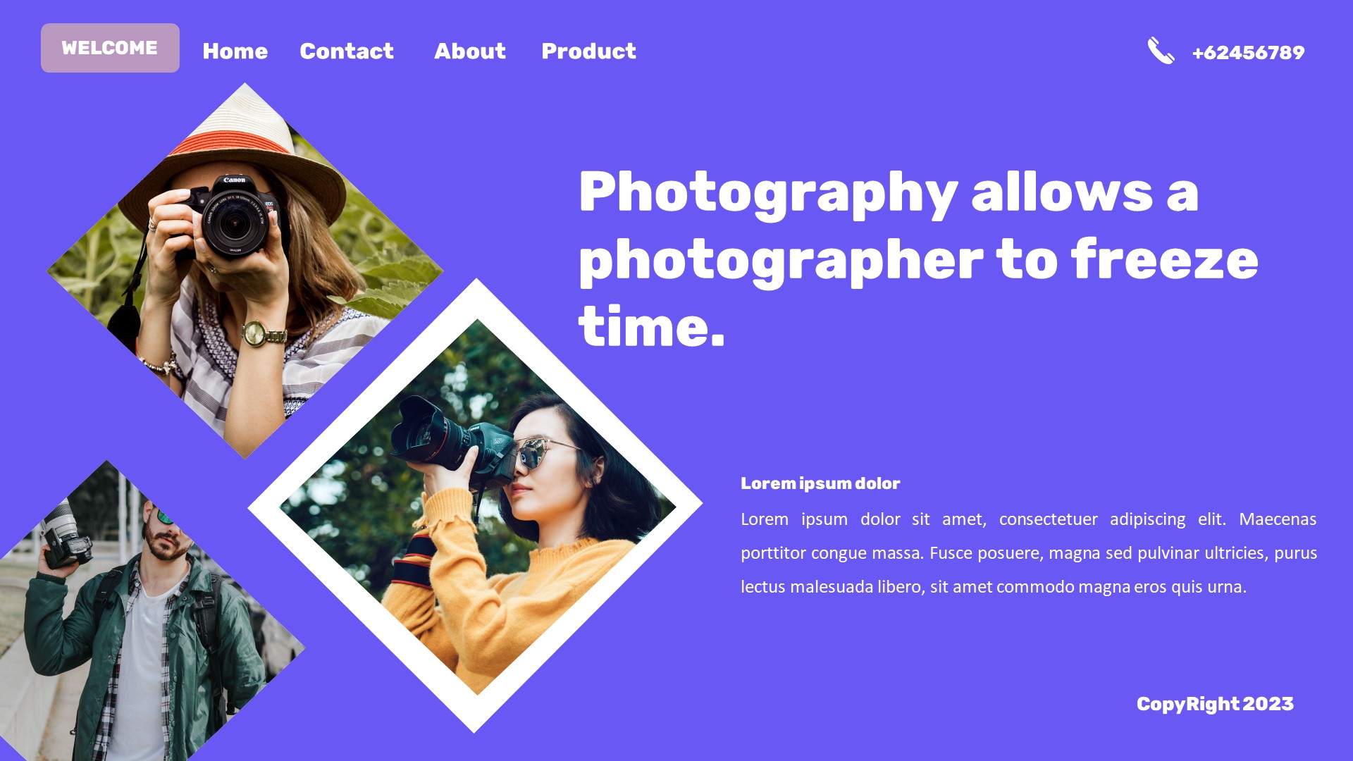 Jamano - Portfolio Photographer Photo Google Slides Template ...